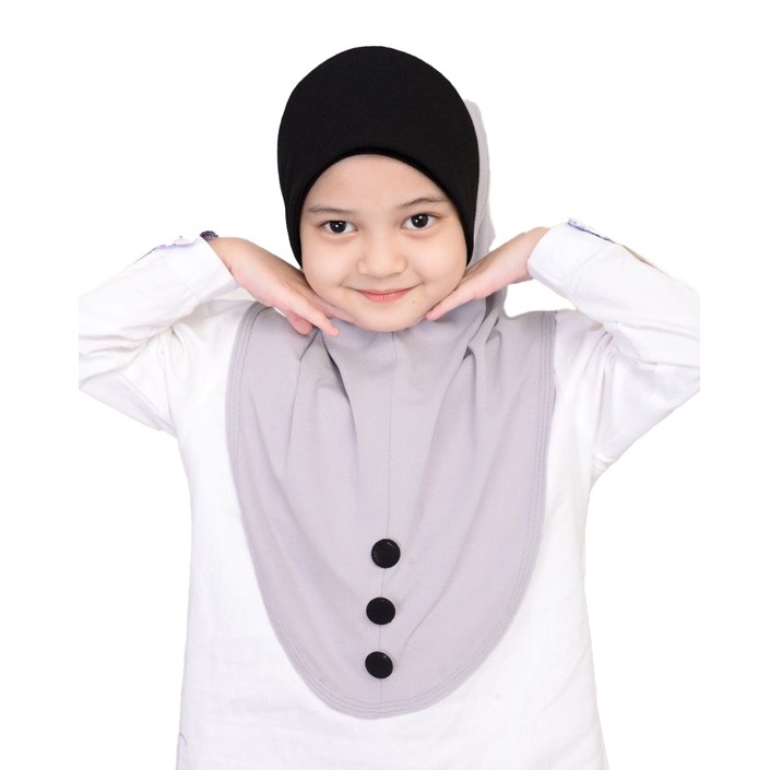 Tudung Budak Button | Kids Hijab Mosscrepe Plain | Shopee Malaysia