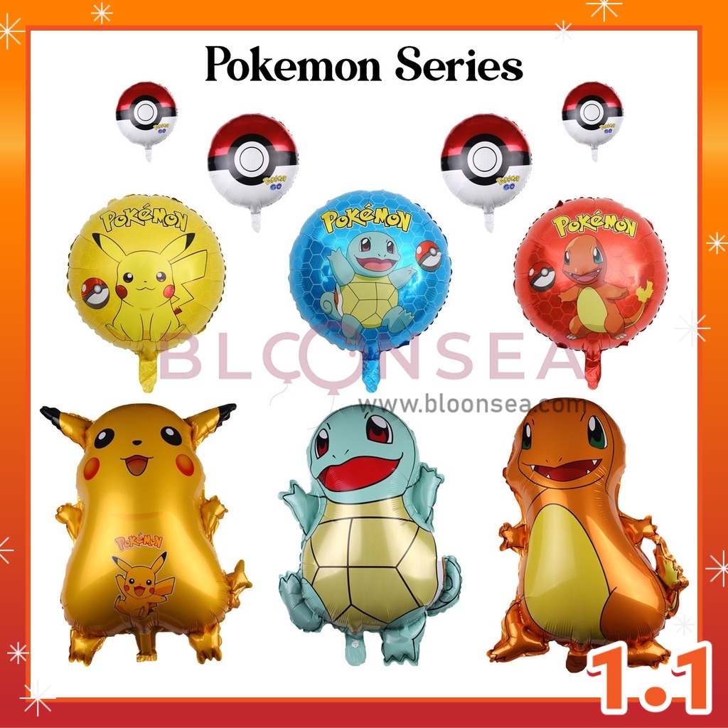 Pokemon Balloon Foil Theme Set Go Gameboy Nintendo Pokeball Pikachu ...