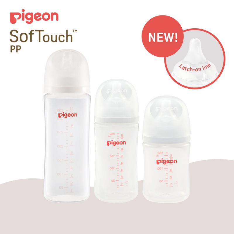PIGEON SofTouch Wide Neck PP Nursing Bottle 160ml / 240ml / 330ml | Shopee Malaysia