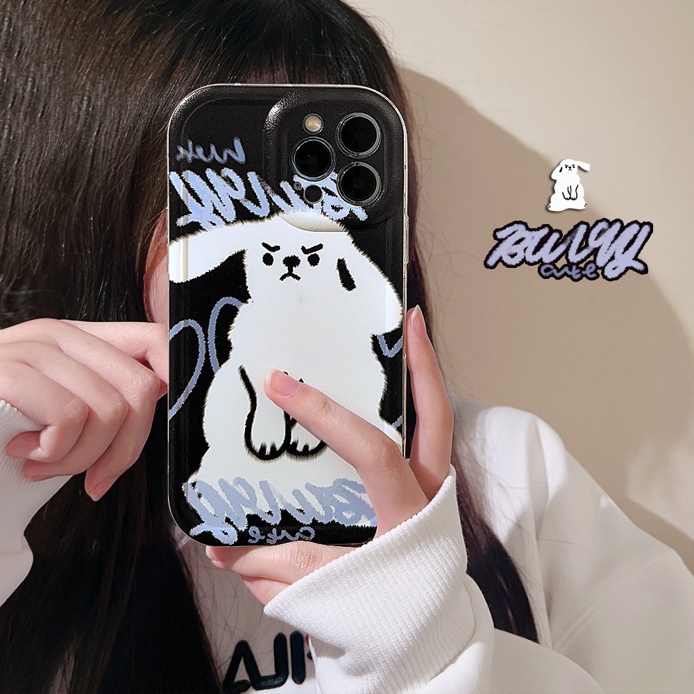 Korea Cute Frown Rabbit Cartoon Silicone Case For Iphone 14 11 12 13 ...