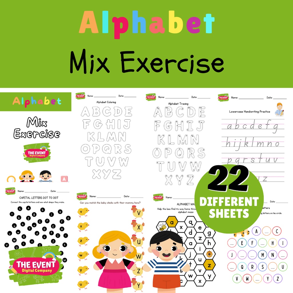 E-BUSY BOOK, ALPHABET HANDOUT- Prewriting ABC worksheet, Latihan ABC ...