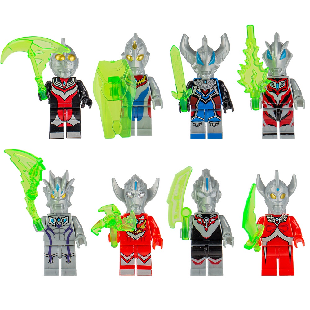 8pcs Anime original Ultraman monster assembled building block ...