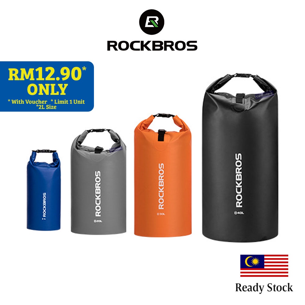 Rockbros Dry Bag Ocean Pack Waterproof Bucket Bag with Strap Fishing ...