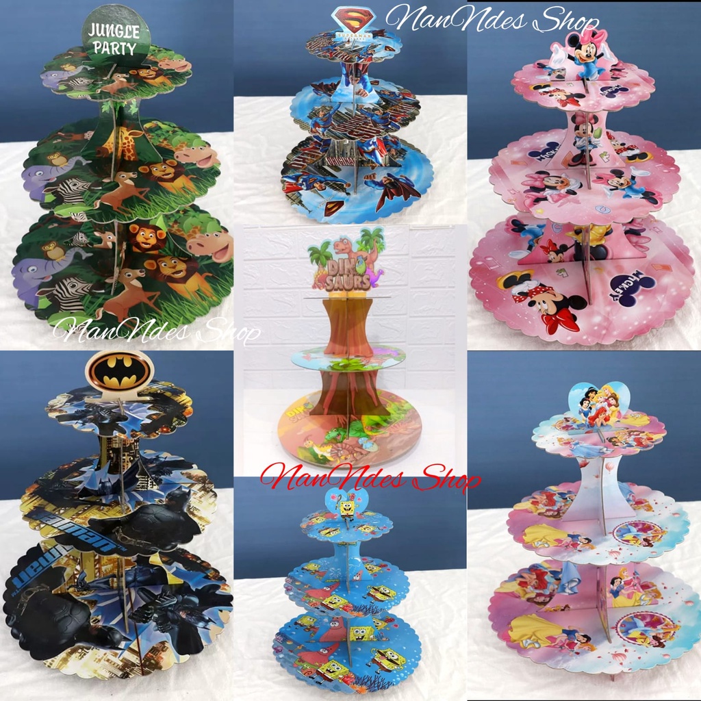Standing cupcake Character/Character cake Stand/3Tier Stand Cartoon ...