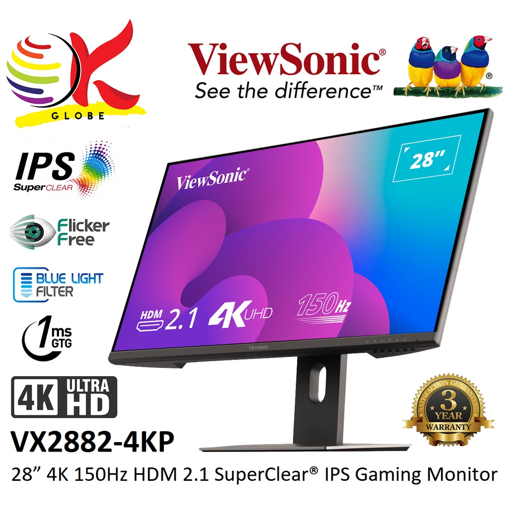 VIEWSONIC 28” VX2882-4KP LED 4K ULTRA HD 3840x2160P @150HZ SUPER CLEAR ...