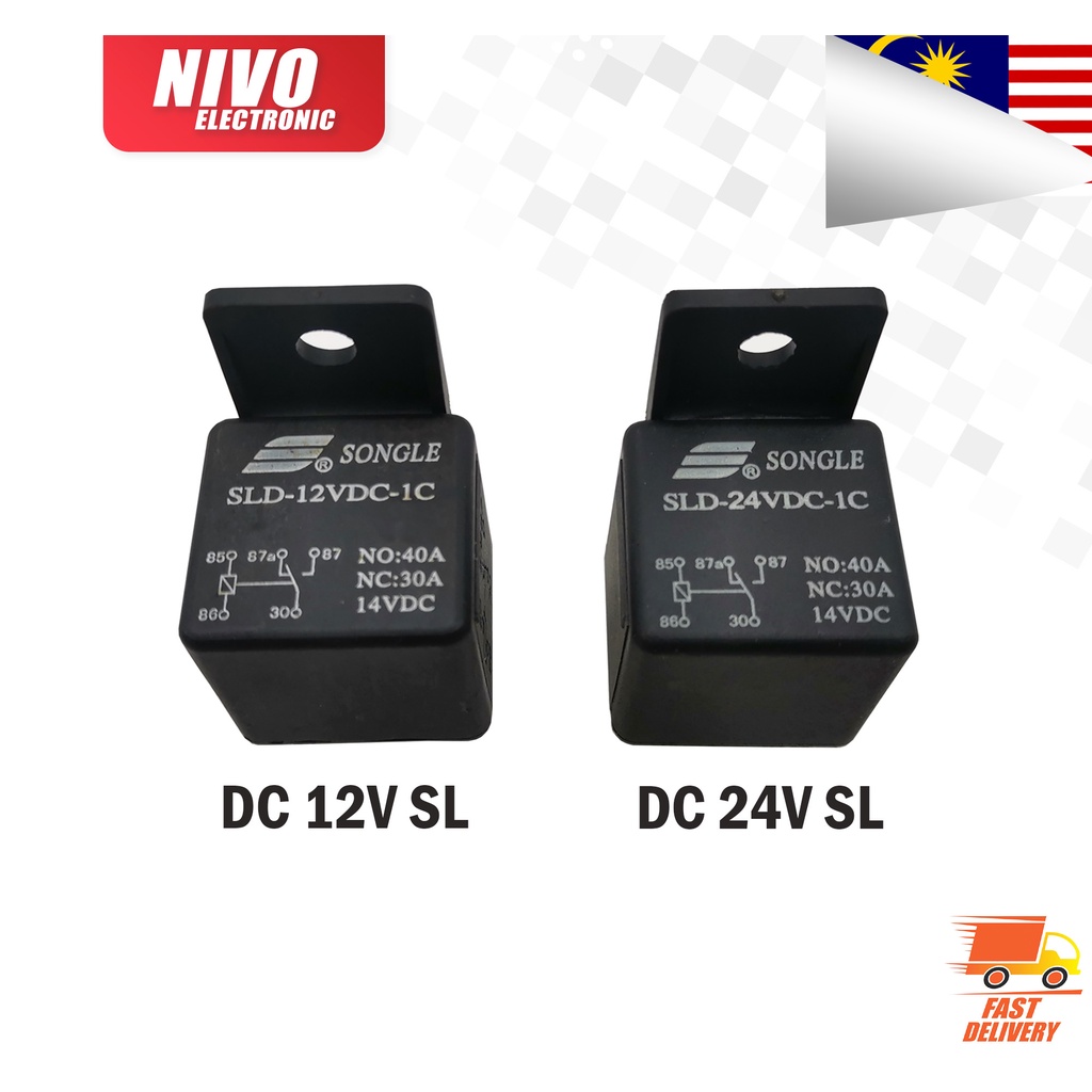 5 Pin 40A / 30A DC 12V-14V / DC24V Waterproof Car Relay Long Life ...