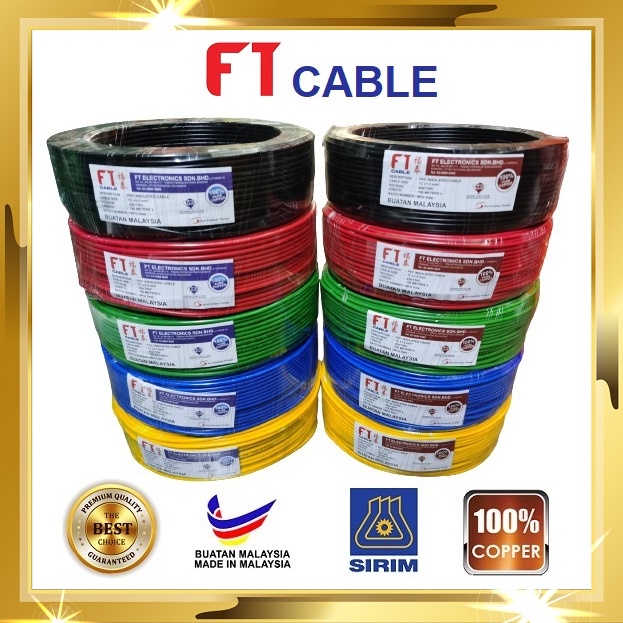 FT Cable 1.5mm 2.5mm PVC Cable 100% Full Copper (SIRIM) Kabel Wiring ...