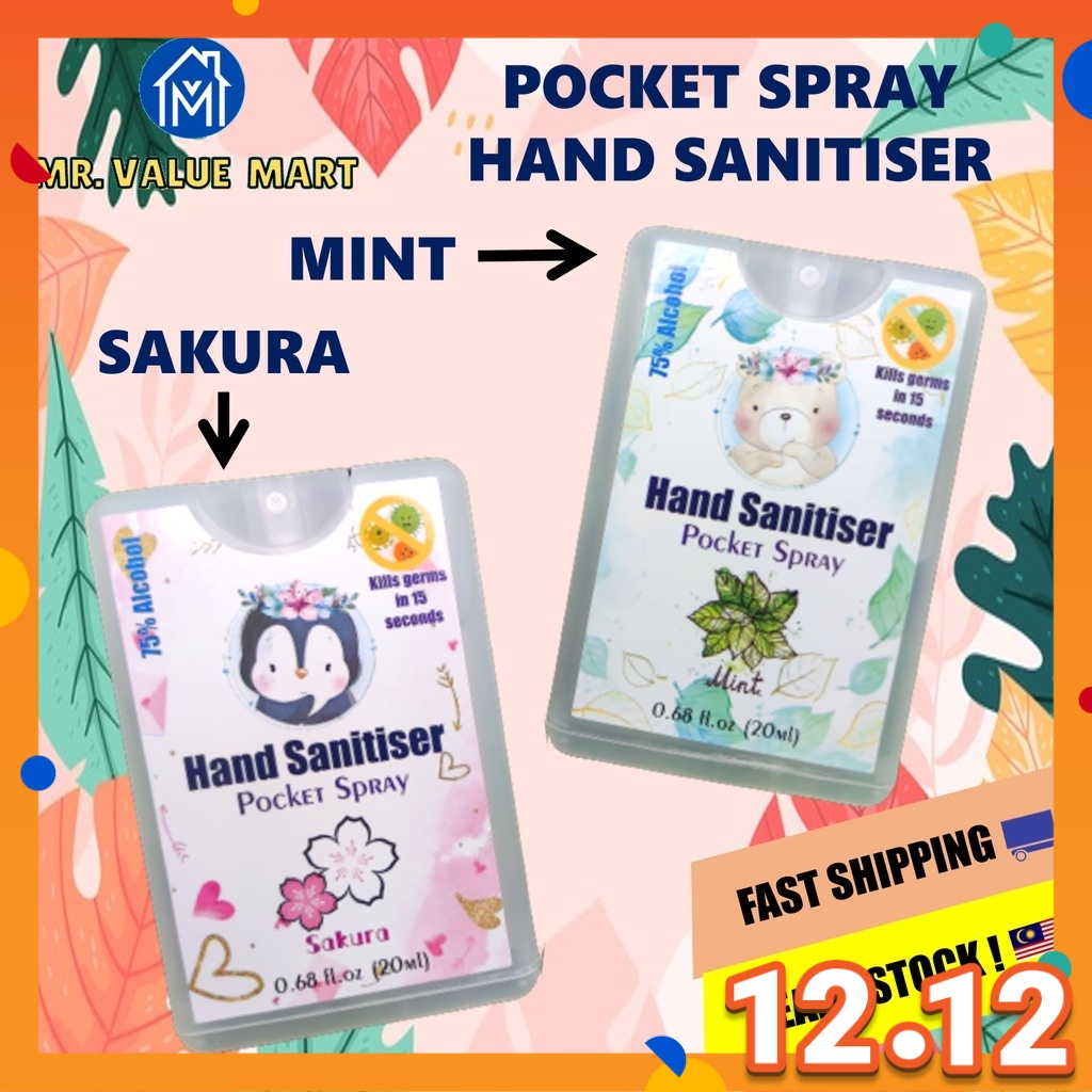 Pocket Perfume Sanitizer Mist Spray Kill 99.9% virus Card Sanitizer ...