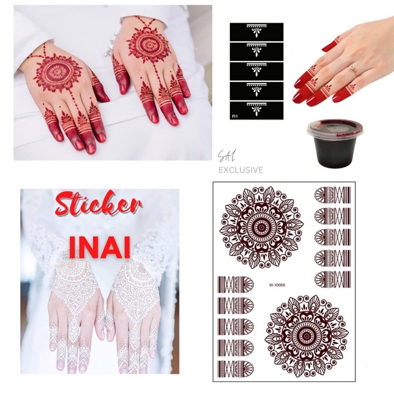 [POS SETIAP HARI] STICKER INAI CELUP 10 JARI + INAI CELUP PEKAT TAHAN ...