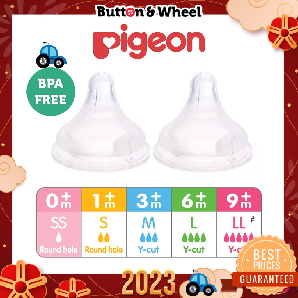 [Genuine] Pigeon SofTouch Peristaltic PLUS Wide Neck Nipple | Shopee Malaysia