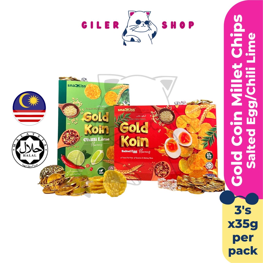 Gold Koin Millet Chips Kerepek Millet Snackiss Salted Egg Flavour ...