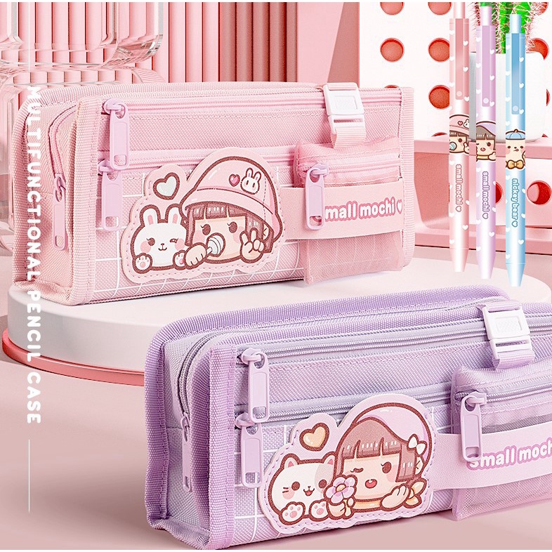 Small Mochi Pencil Bag Box Case Large Capacity Girl Pen Bag Japanese Girls 小麻薯笔袋大容量女孩笔袋文具盒ins日系 ...