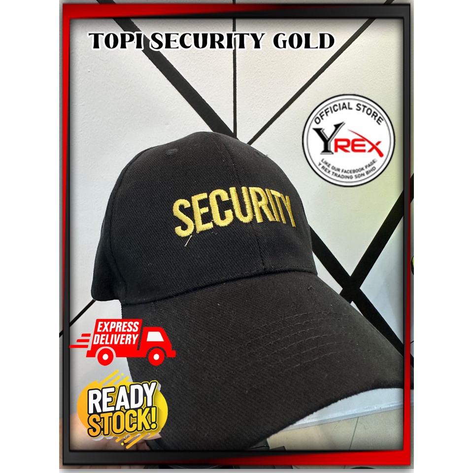 Topi Wording SECURITY warna SULAM GOLD-Kain tebal 100% Cotton | Shopee ...
