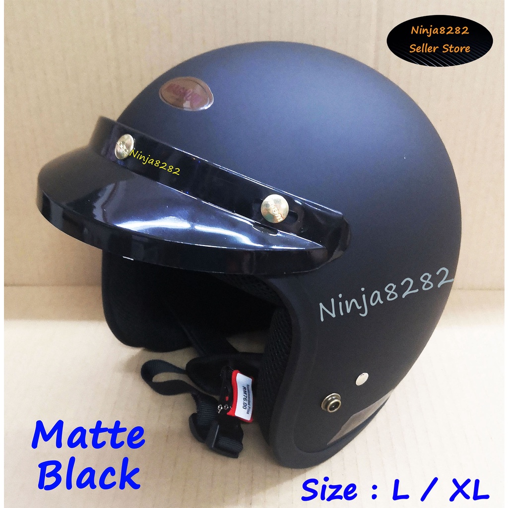 Helmet Magnum M8 100% Original - Matt Black / Hitam ( L 59-60 / XL 61 ...