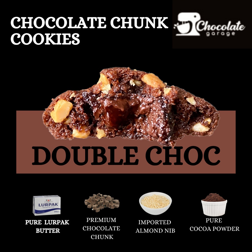 DOUBLE CHOC FLAVOUR - CHOCOLATE CHUNCK COOKIES [ DIRECT HQ ] | Shopee ...