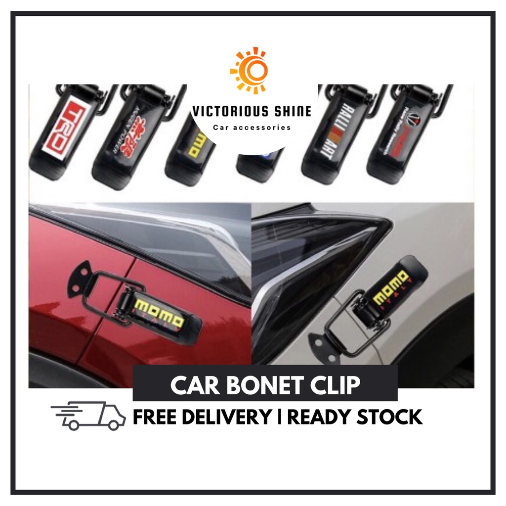 🔥Ready Stock MY Universal Stainless Steel Racing Car Bumper Clip Bonnet ...