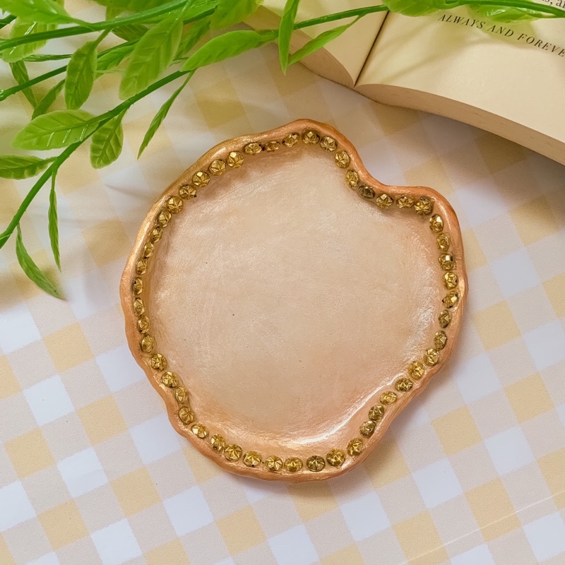 Precious Stone Handmade Air Dry Clay Trinket Dish Aesthetic Jewellery ...