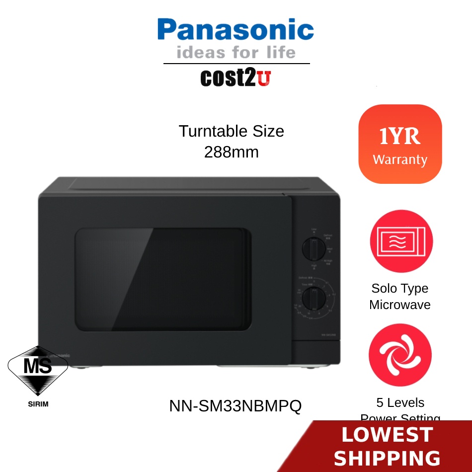Panasonic 25L Solo Microwave Oven | NN-SM33NBMPQ NN-SM33NB NN-SM33HMMPQ ...