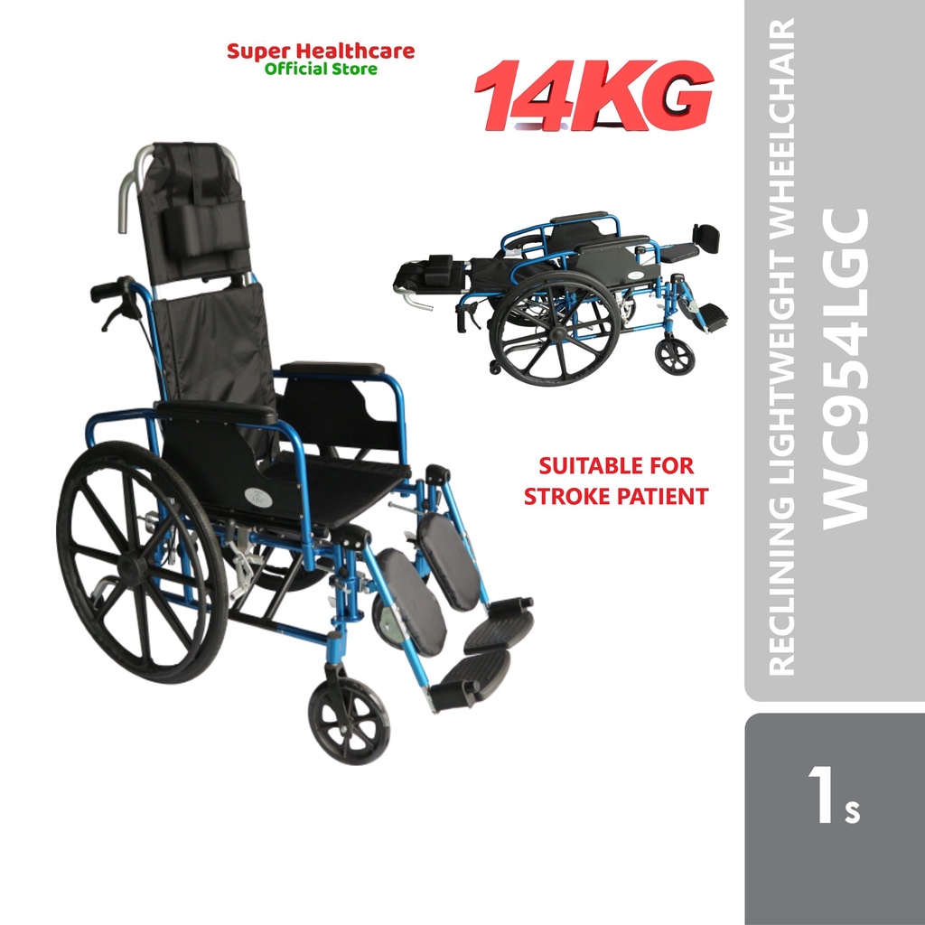 WC954LGC MER'S Aluminum Non Rusting Lightweight Reclining Wheelchair ...