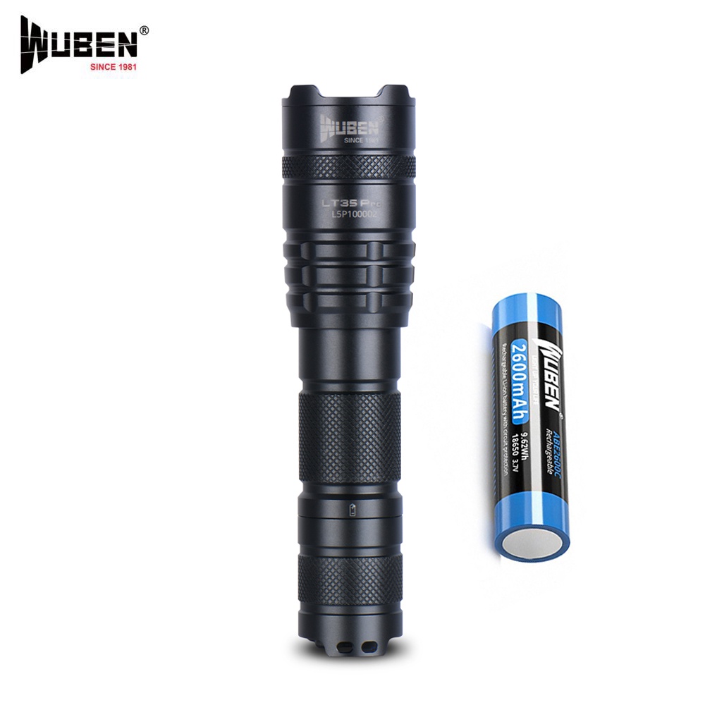Wuben Lt35 Pro Zoomable Flashlight Xpl2-v6 Led Max 1200 Lumen 3.7v Beam ...