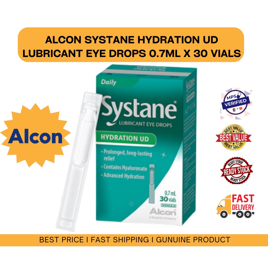 ALCON SYSTANE HYDRATION UD LUBRICANT EYE DROPS 0.7ML X 30 VIALS ...