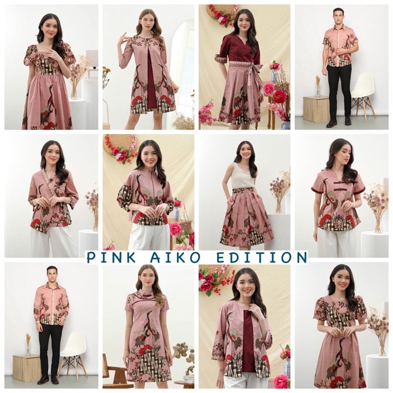 MERAH Chinese New Year red modern batik Couple / red batik top / women ...