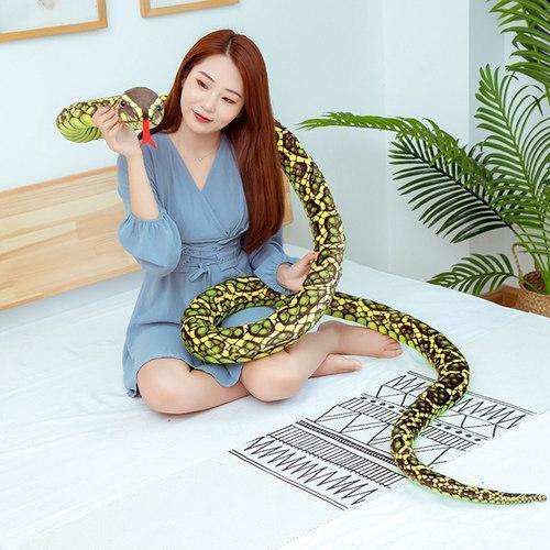 Large Python Plush Toy Boa Bed Pillow Doll Fun Spoof Scary Cobra Boa ...
