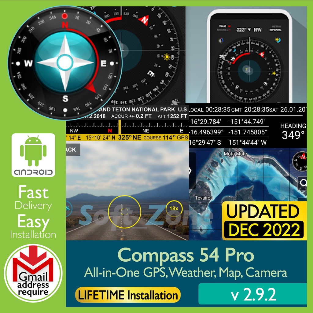 Compass 54 Pro (All-in-One GPS, Weather, Map, Camera) v2.9.2 ...