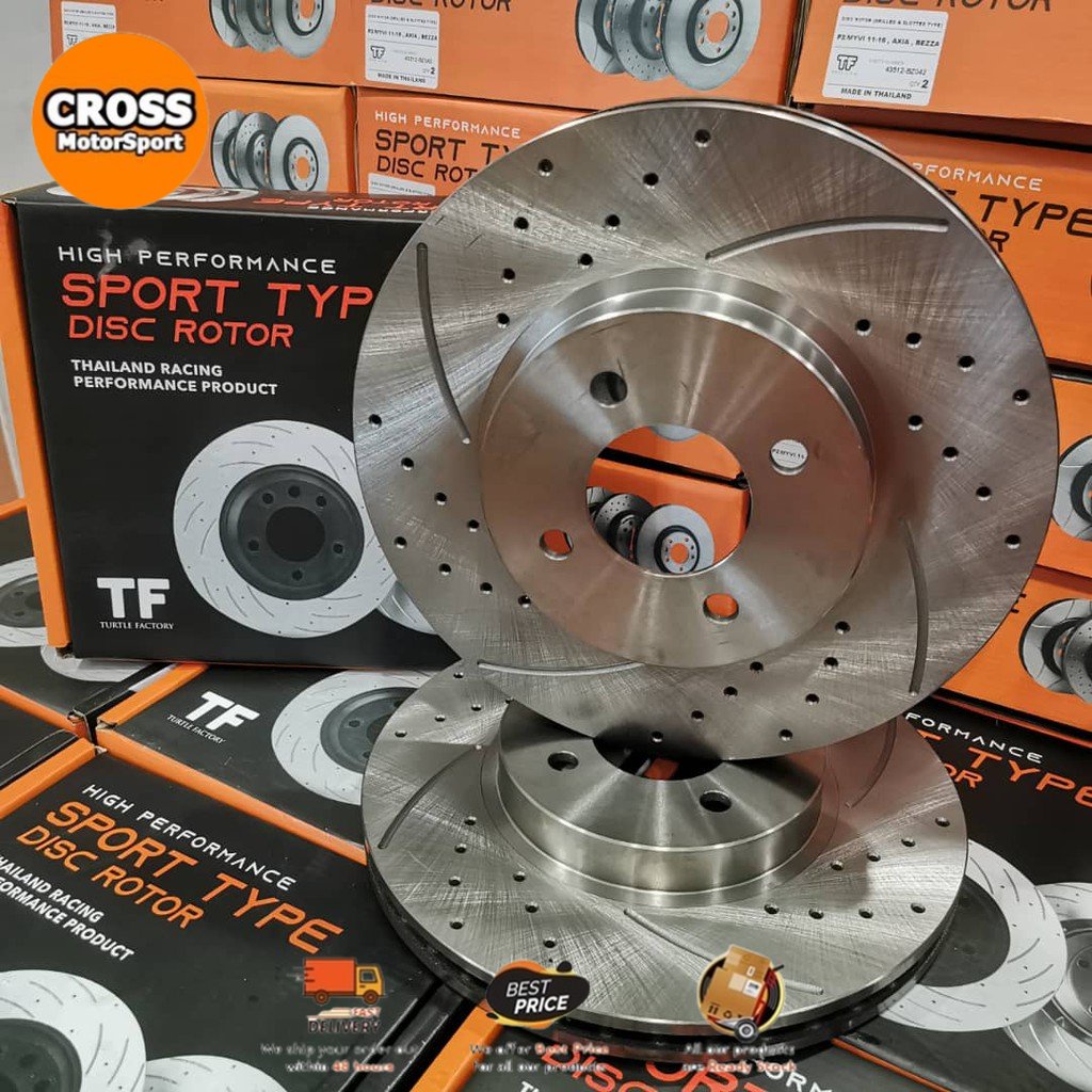 ORIGINAL TF SLOTTED & DRILLED DISC ROTOR (FRT) FOR CUSTOM ODYSSEY (11 ...