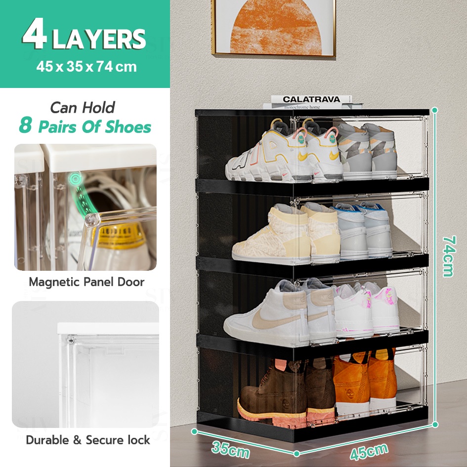 【Installation-Free】SIV Foldable Shoe Rack Folding Shoe Cabinet Rak ...