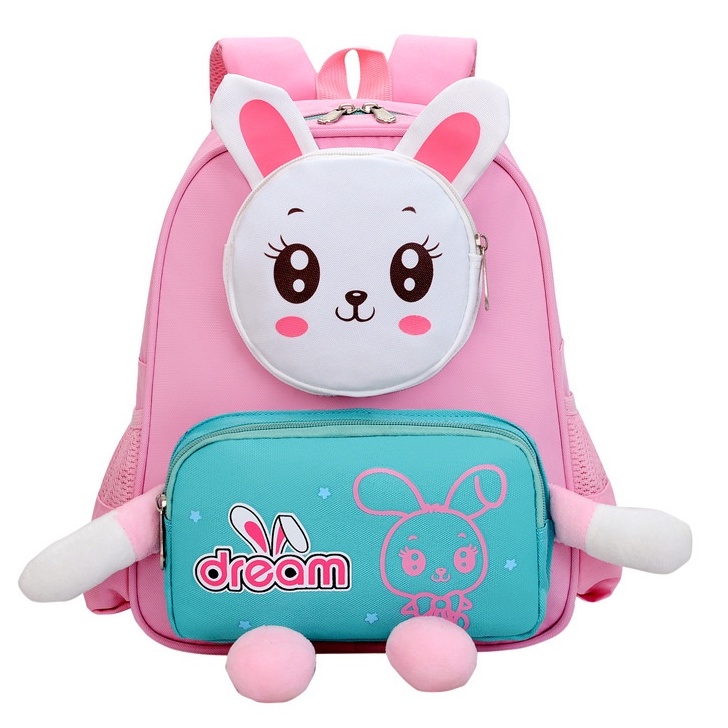 Bag School bag Kindergarten student school bag cute bunny tiger doll ...