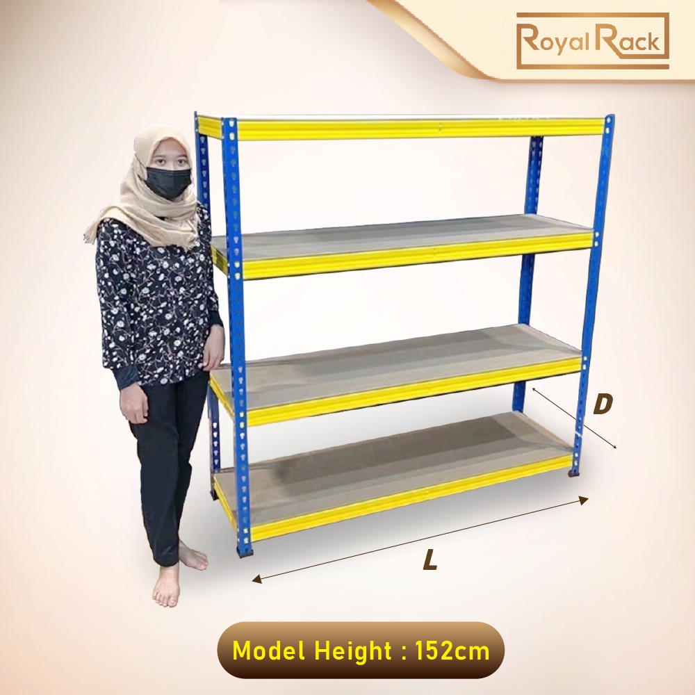 RoyalRack【Matte Black】Boltless Rack Storeroom Warehouse Storage Shelf ...