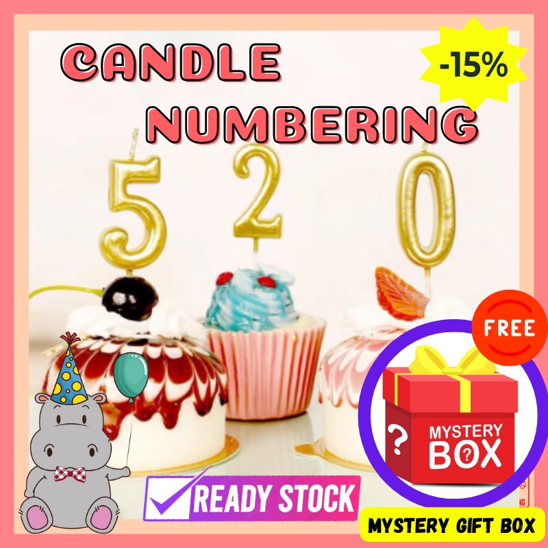 Birthday Candle 1 Pcs Lilin NUMBER CANDLE Cake Topper Birthday Party ...