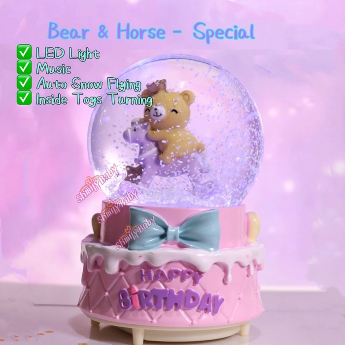 Ready Stock Musical Crystal Ball With Music LED Light Auto Snow Flying ...