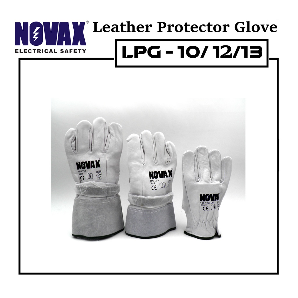 NOVAX LEATHER PROTECTOR GLOVES, LENGTH 10"/12"/13", ELECTRICAL SAFETY ...