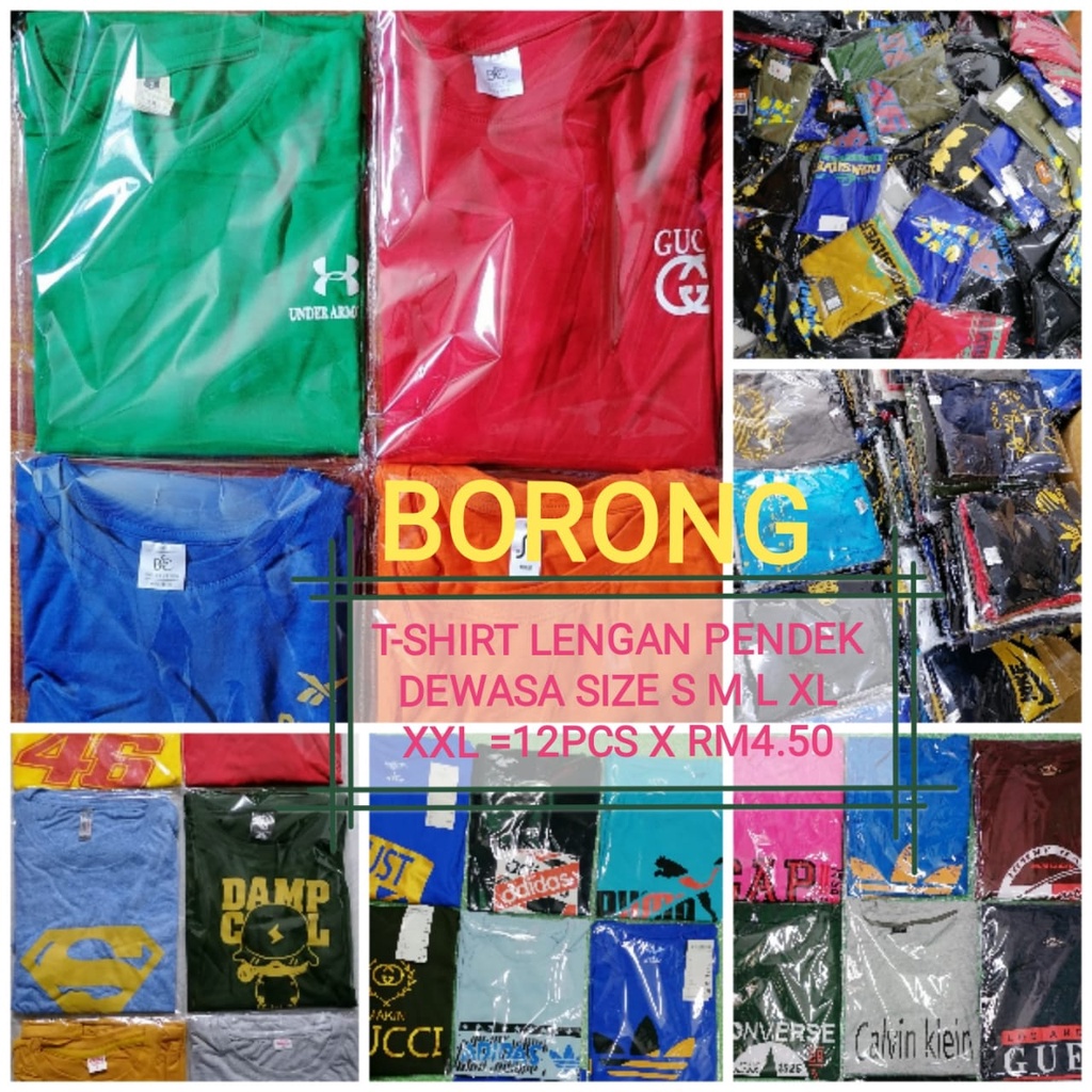 (BORONG 12 HELAI)T- SHIRT DEWASA MURAH ###KAIN 100%COTTON | Shopee Malaysia