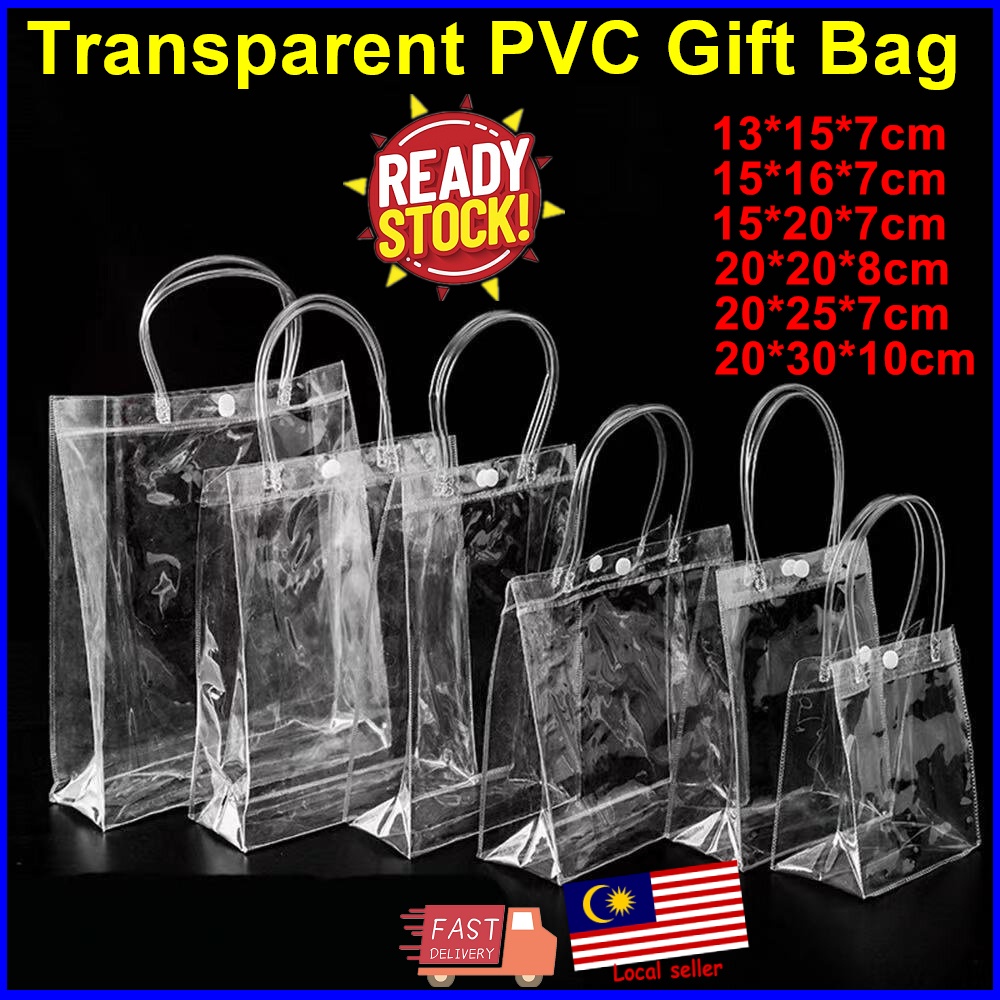 Transparent PVC Gift Bags Tote Packaging Bags Doorgift Bag Gift Bag PVC ...