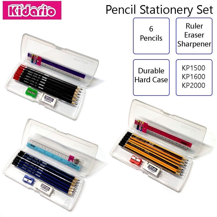 Kidario Stationery 2B Pencil Set with Storage Box | Shopee Malaysia