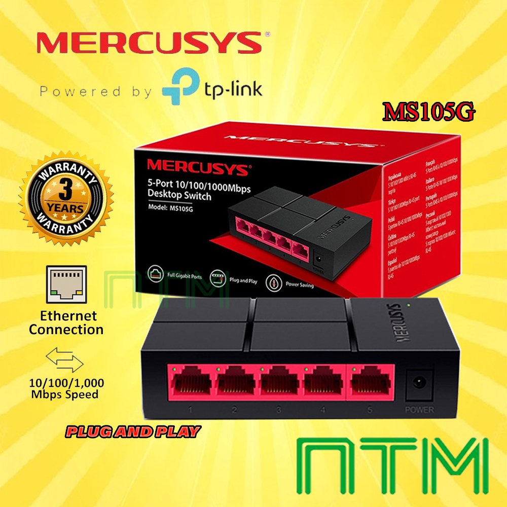 Mercusys MS105G 5 PORT / MS108G PORT GIGABIT 10/100/1000Mbps Desktop ...