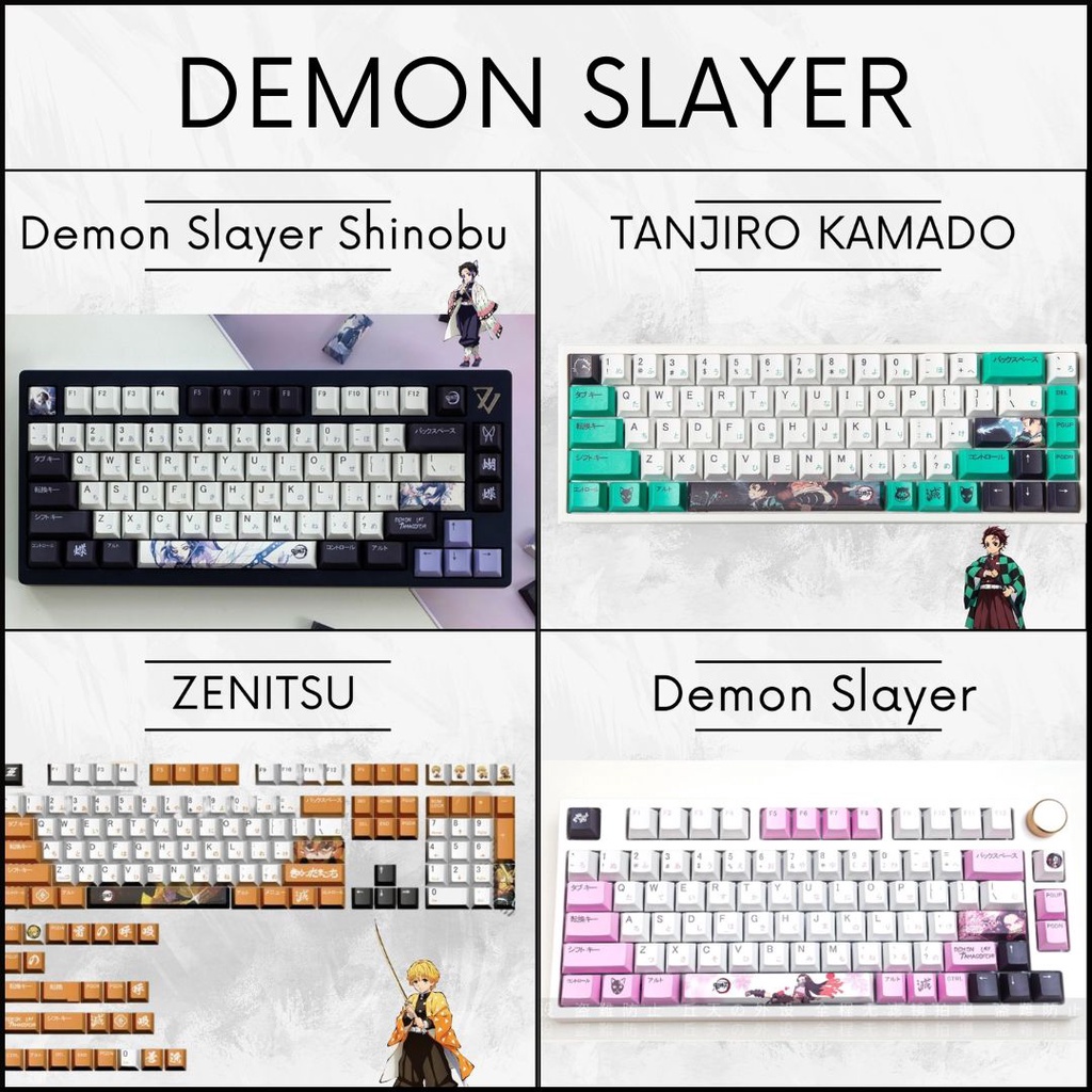 [Ready Stock] Demon Slayer Tanjiro Nezuko Anime PBT Cherry Profile ...