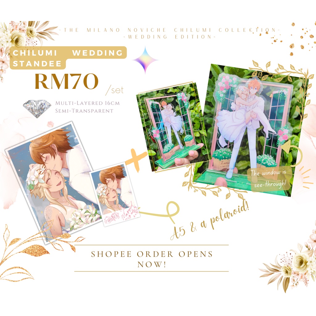 Chilumi Wedding Edition: Standee + A5 Galaxy Holo Print Genshin Impact ...