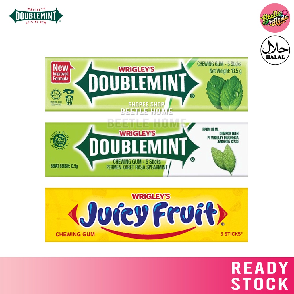 Wrigley's Doublemint Chewing Gum / Bubble Gum / Peppermint/ Spearmint ...