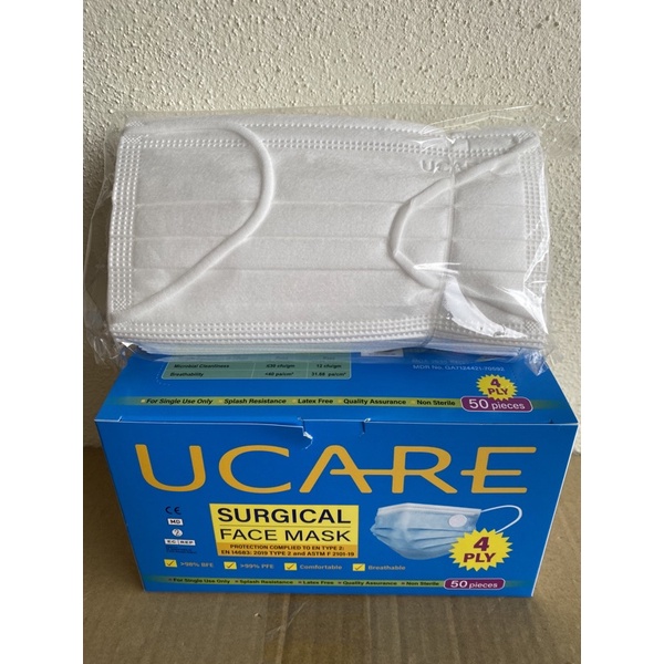 Ucare 4ply kids & Adults 3ply / 4ply surgical face mask BFE>98% PFE99 ...