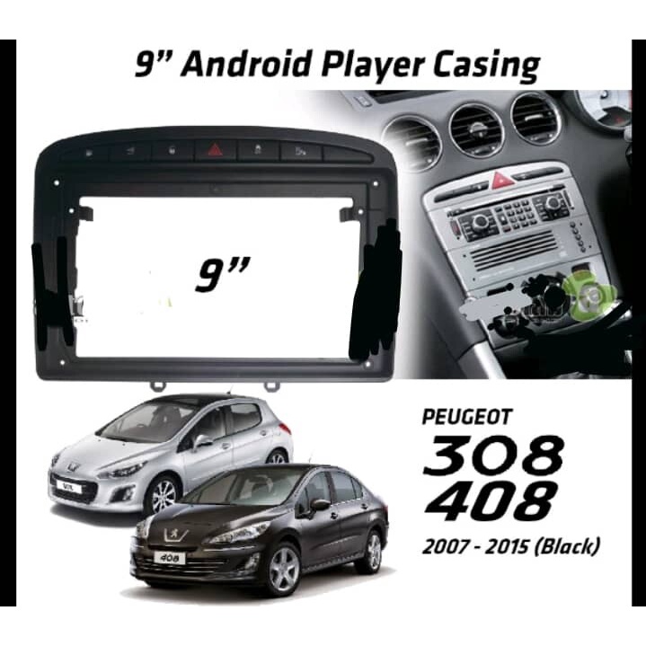 Peugeot 308 408 3008 Android Player + Casing + Reverse Camera 360 3D ...