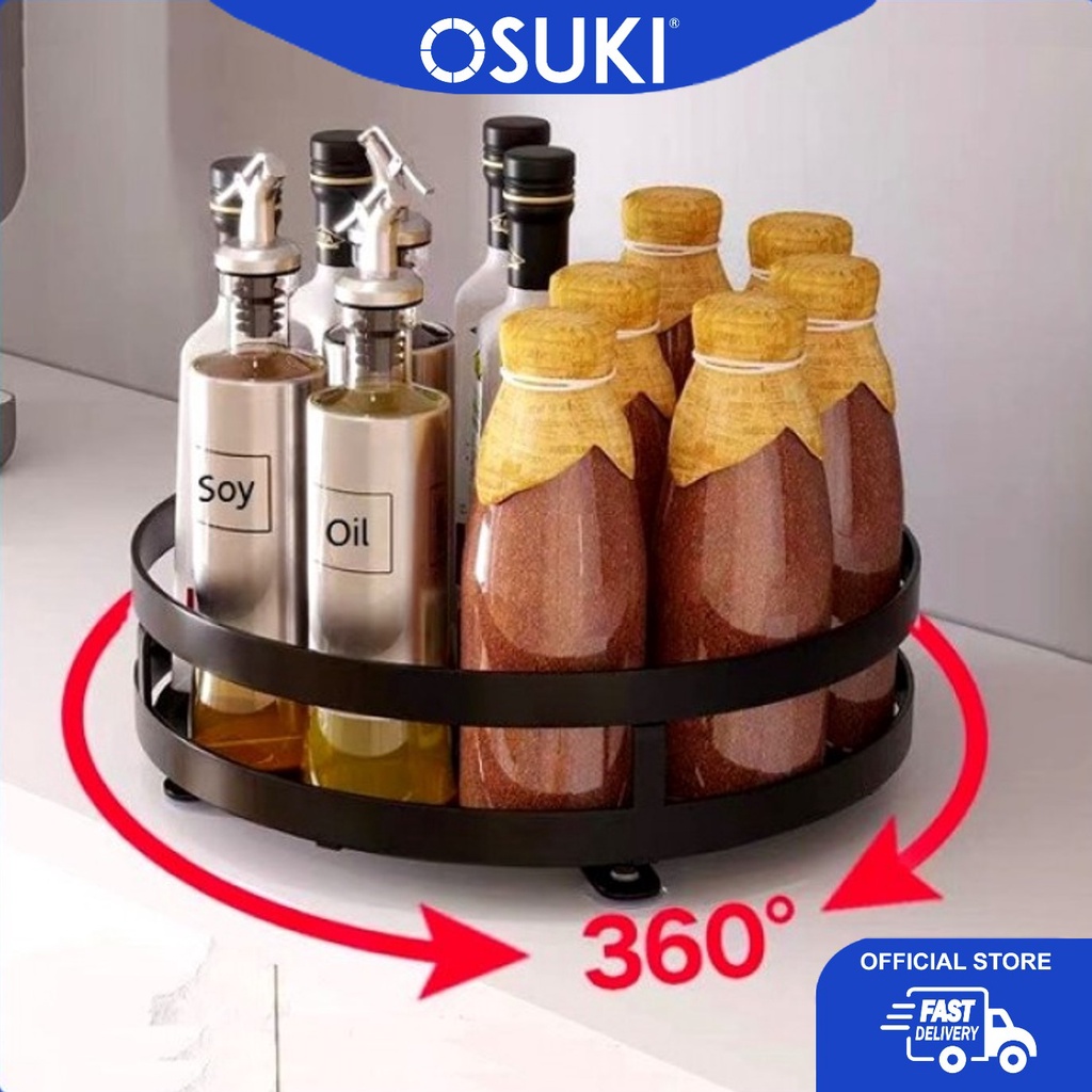 OSUKI Kitchen Rotate Shelf Steel Rack Lazy Susan | Rak Putar Dapur ...