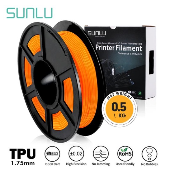 Sunlu TPU Flexible 3D Printer Filament 1.75mm 0.5KG - Flexible DIY and ...