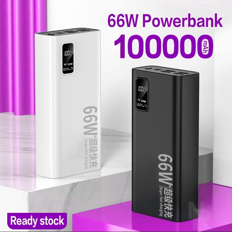 66w Power Bank 100000mAh Super Fast Charge Powerbank USB Type C PD ...