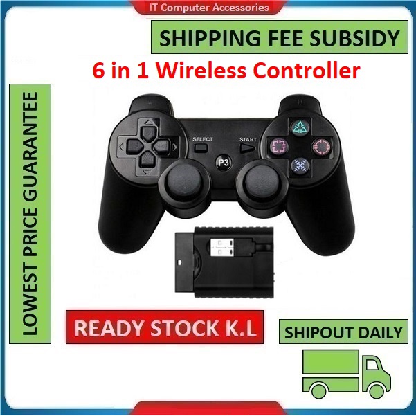6 in 1 USB 2.4G Wireless Gamepad Gaming Controller Analog Joystick Retro Gamebox PC PS2 PS3 ...