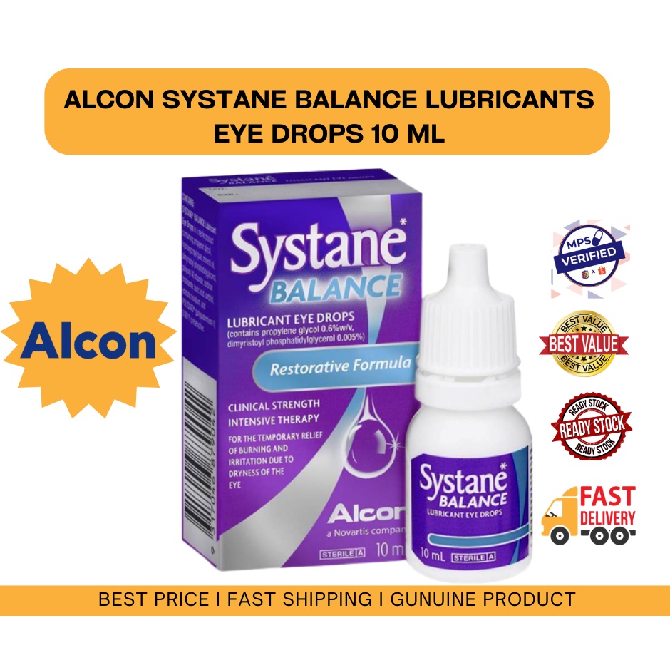 ALCON SYSTANE BALANCE LUBRICANTS EYE DROPS 10 ML [12/2023] | Shopee ...