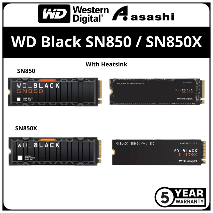 Western Digital WD Black SN850 / SN850X M.2 2280 PCIE Gen4 X4 NVMe SSD ...